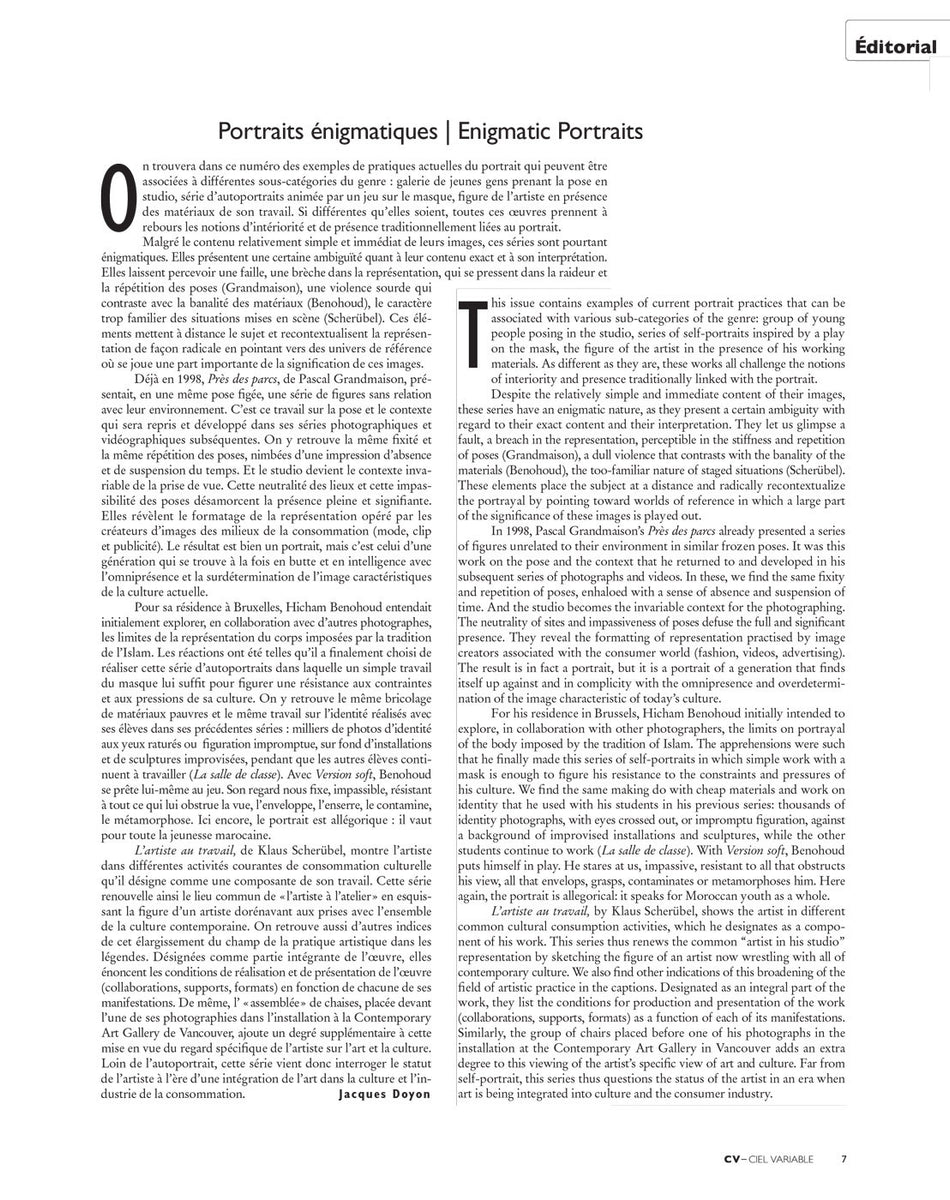 CIEL VARIABLE 65 - PORTRAITS – Boutique Ciel variable